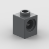 LEGO Black Brick Modified 1x1 with Stud on Side - Brick Land
