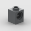 LEGO Black Brick Modified 1x1 with Stud on Side - Brick Land