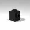 LEGO Black Brick Modified 1x1 with Stud on Side - Brick Land